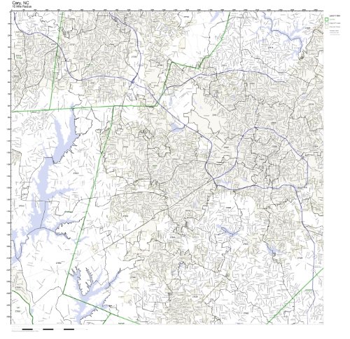 Cary, NC ZIP Code Map Laminated: Amazon.com: Office Products