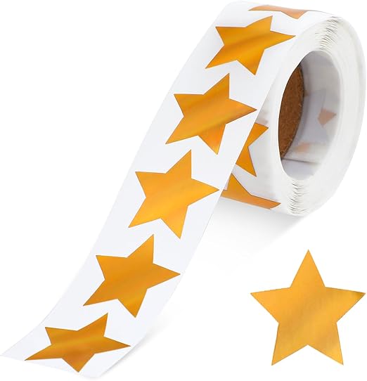 Amazon.com : Gold Star Stickers 1 Inch Metallic Gold Star Stickers ...