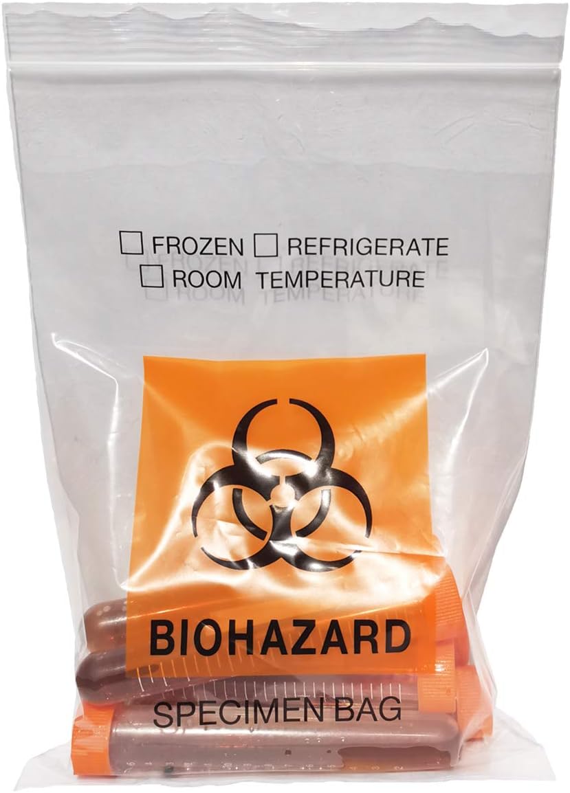Specimen Biohazard Bags with Extra Pocket 6"x9" (Qty 1,000 bags) by ...