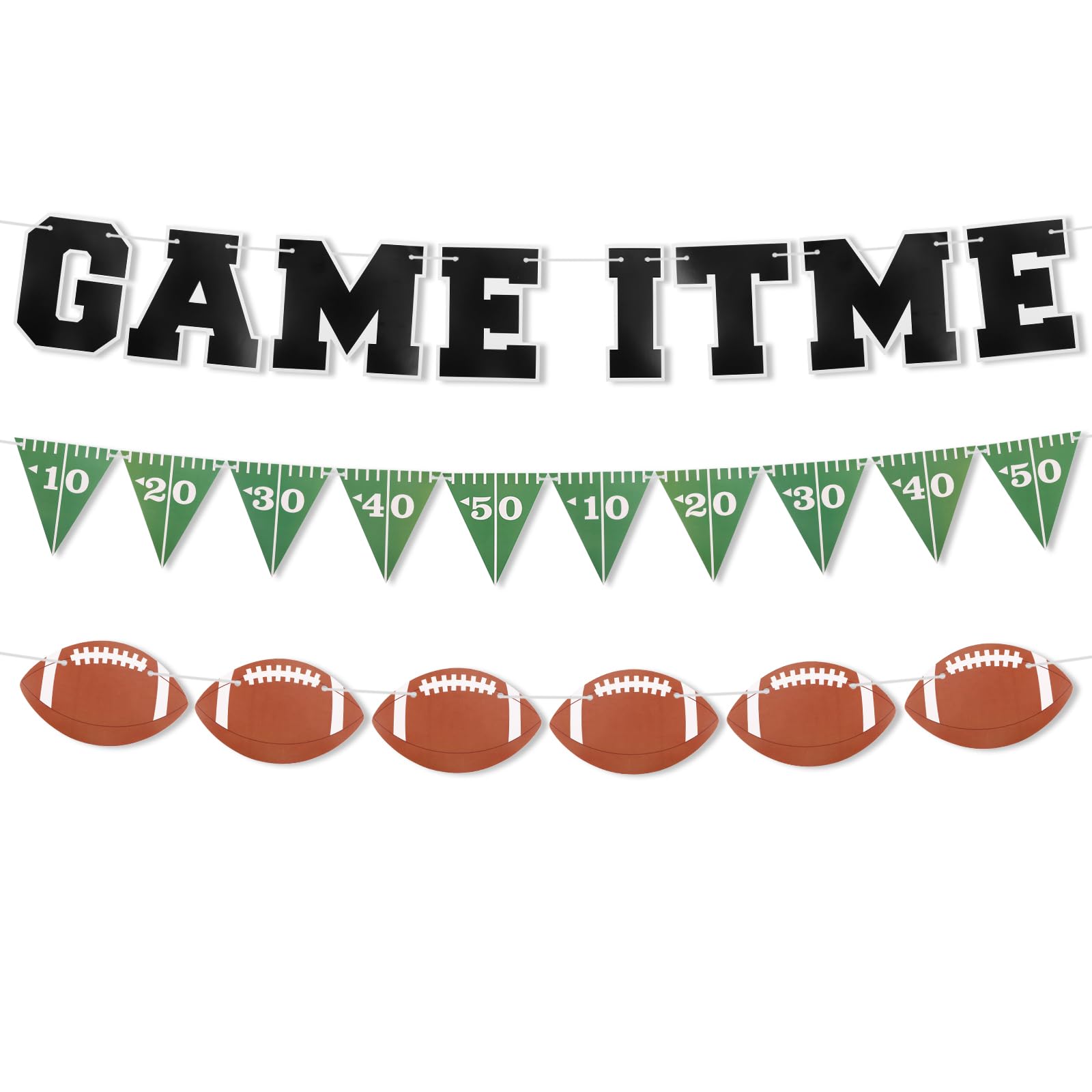 Amazon.com: 3pcs Match Time Football Banners, Game Time Football Party ...