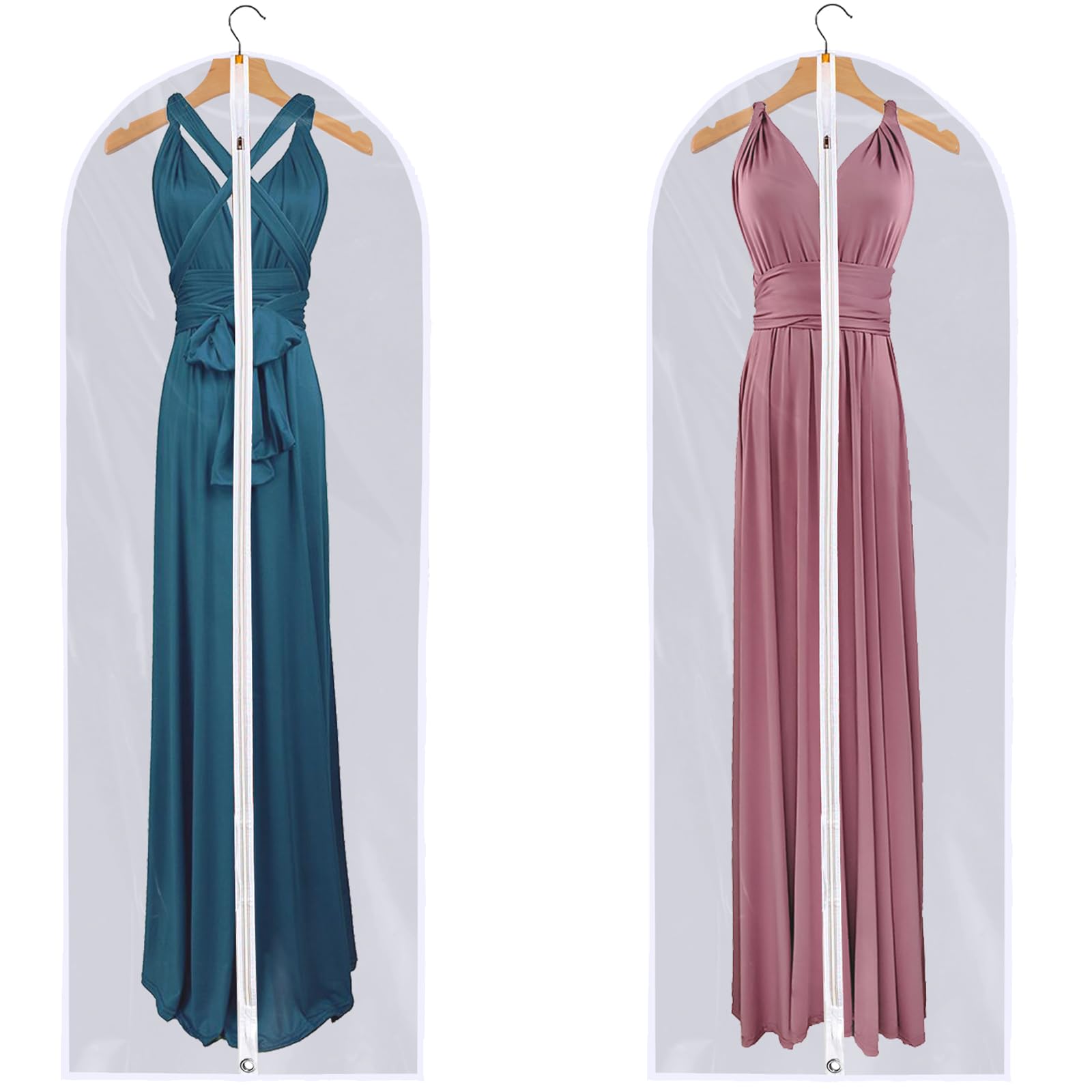 Amazon.com: Dress Bags for Gowns Long - Foldable, 65" Clear Garment ...