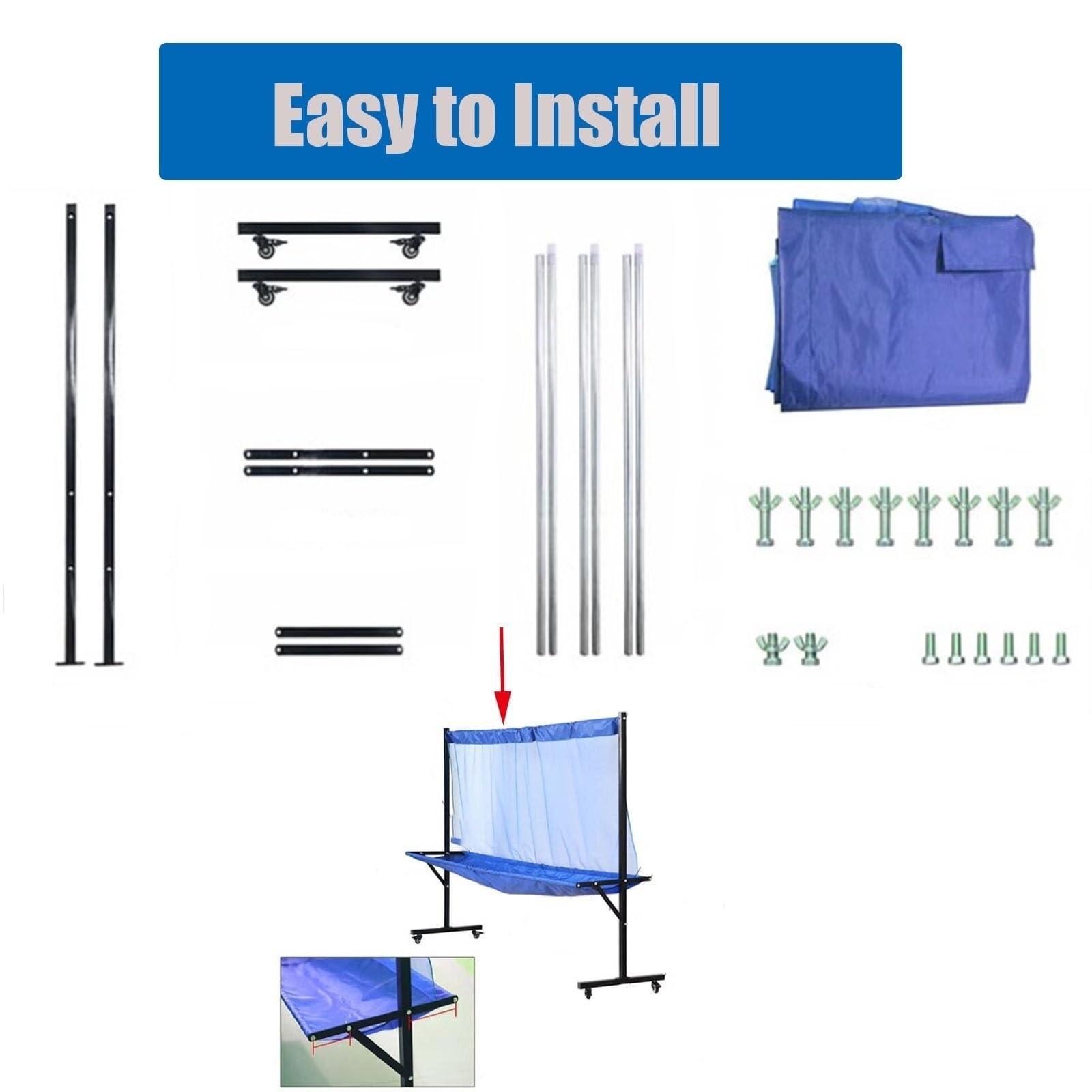 Amazon | 卓球ボールキャッチネット、ホイール付き可動式ピンポン練習