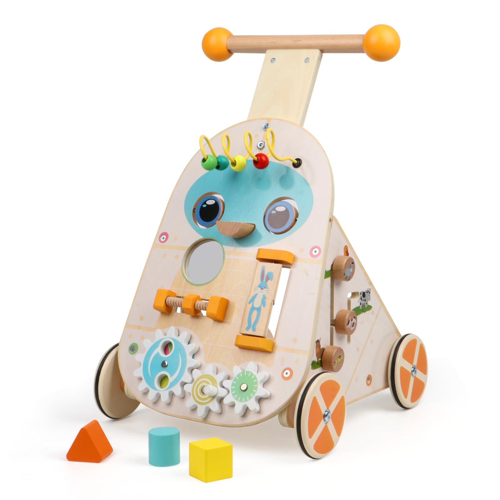 Amazon.com: Canuan Wooden Baby Walker, Adjustable Speed Push and Pull ...
