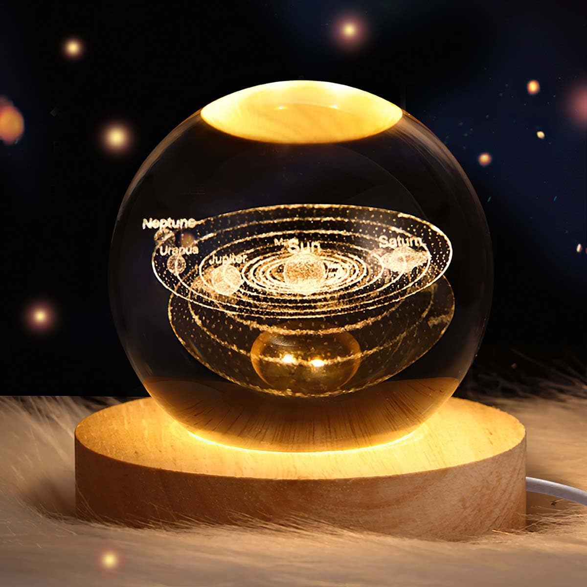 Lampara de Luna,RENDIN Luna 3d Esfera Luna Crystal Glass Ball,Lampara ...