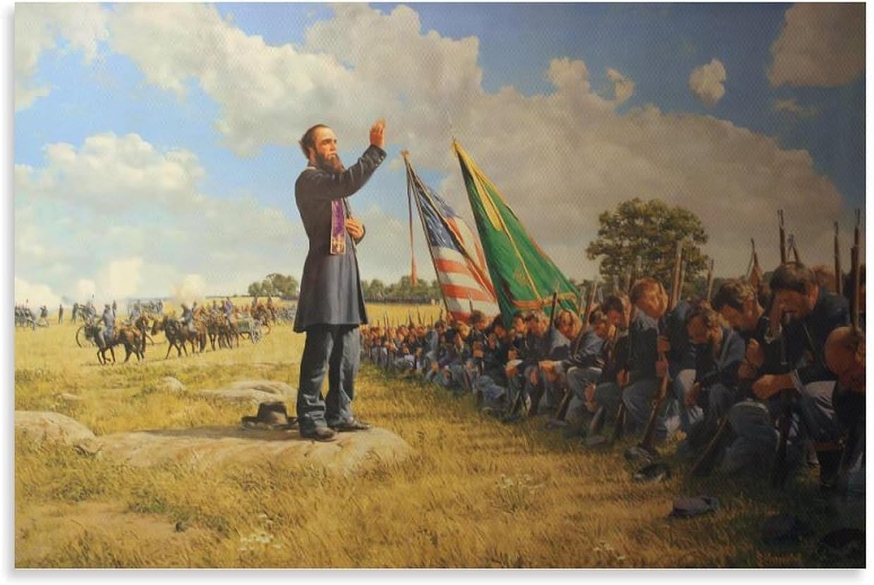 Amazon.com: Father William Absolution at Gettysburg Poster Art Canvas ...