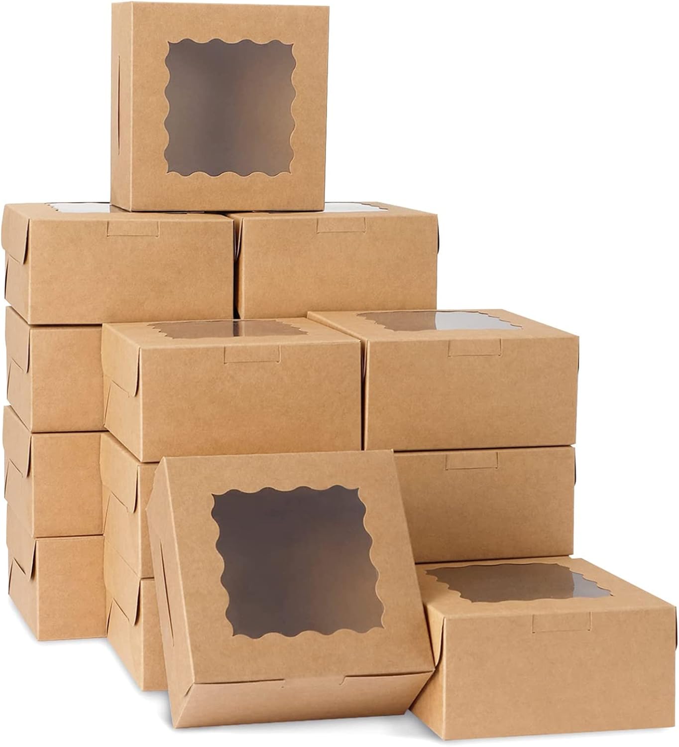 50 Pack Kraft Pastry Boxes,Kraft Paper Bakery Boxe,Cajas de Repostería ...
