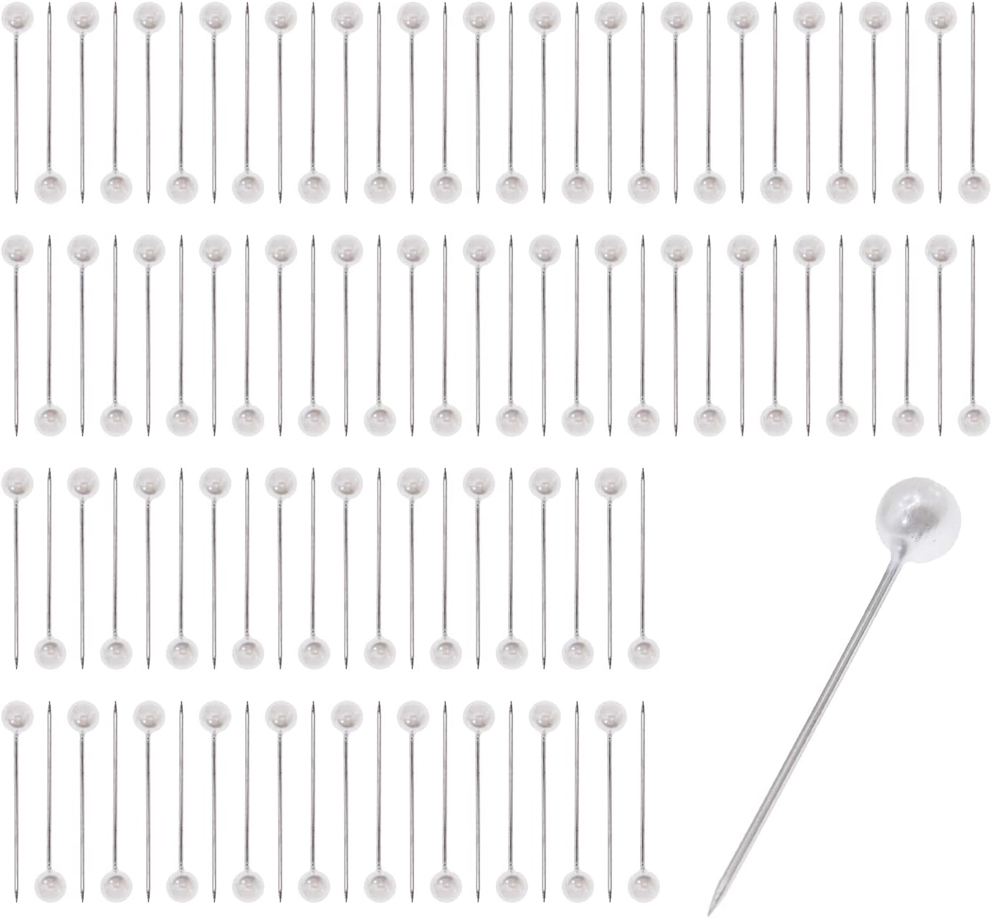 100 Pearl Pins 4cm - Wedding Florist Bouquet Buttonhole Craft - Choose ...