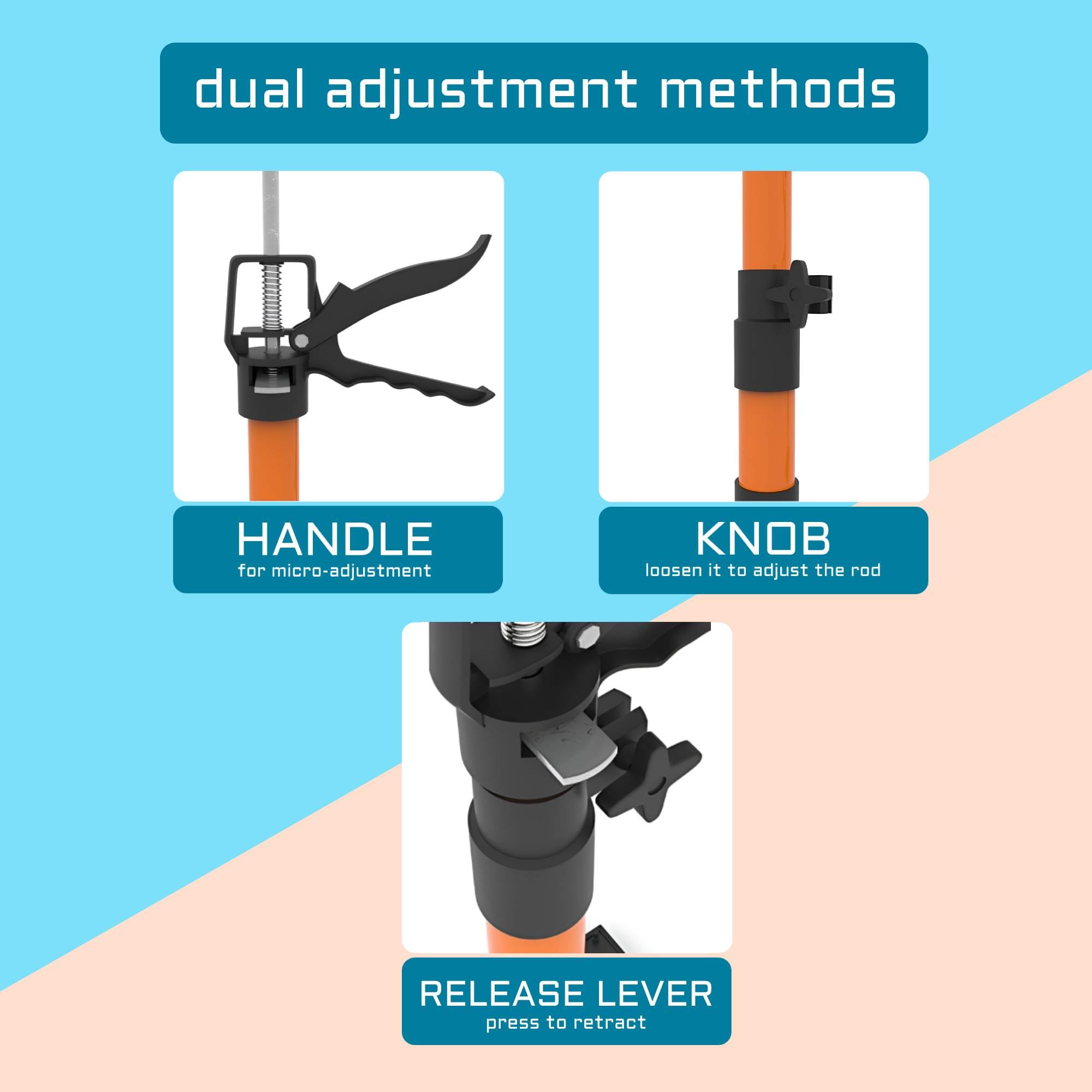 Snapklik.com : Adjustable Support Pole 2-Pack - 3rd Hand Support System ...