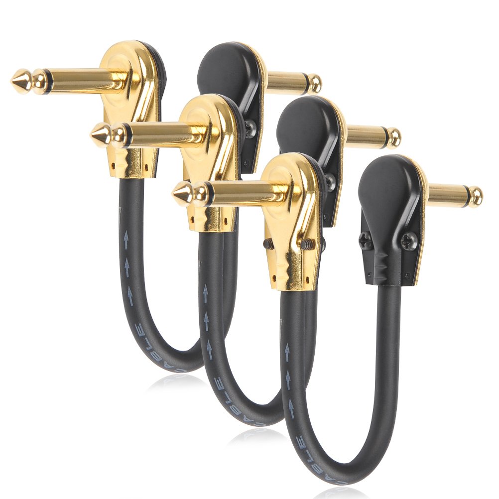 Amazon.com: TIMESETL 3 Pack 6 Inch Guitar Patch Cable Ultra Quiet ...