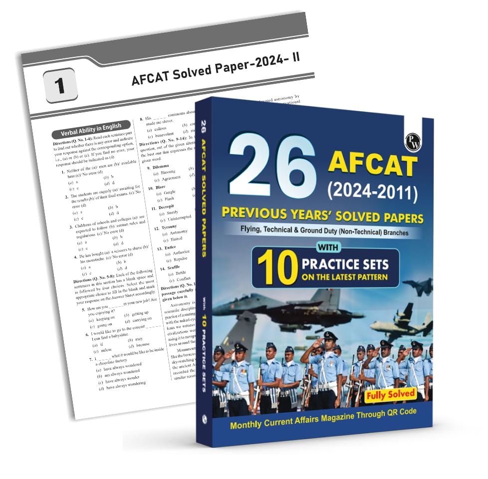 PW 26 AFCAT Previous Years' Solved Papers (2024 - 2011) For Flying ...