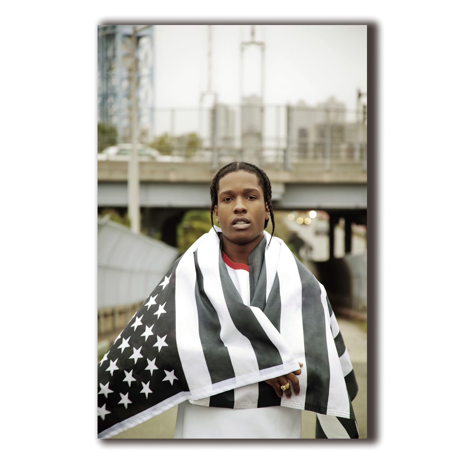 Asap Rocky American Flag Background