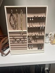 Amazon.com: SONGMICS Jewelry Box 360° Rotating, Jewelry Storage Case ...