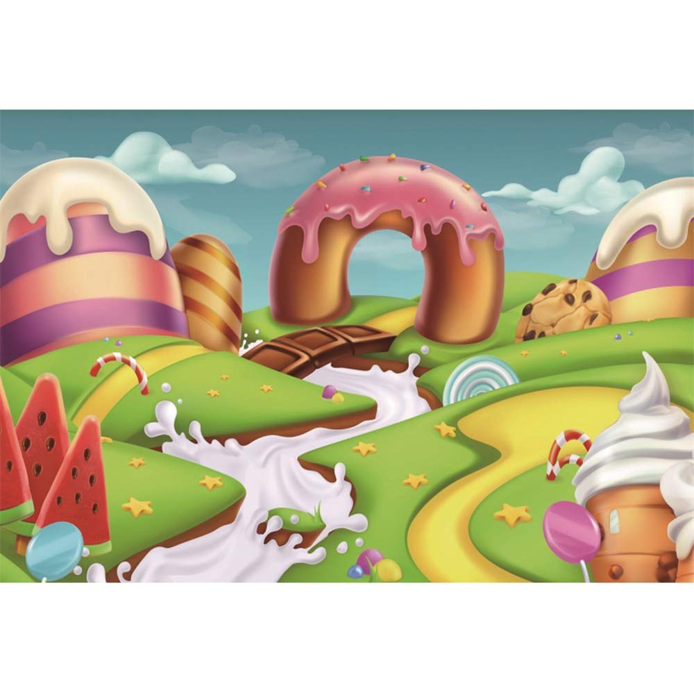 Buy CSFOTO 10x8ft Cartoon Candyland Backdrop for Photography Sweet ...