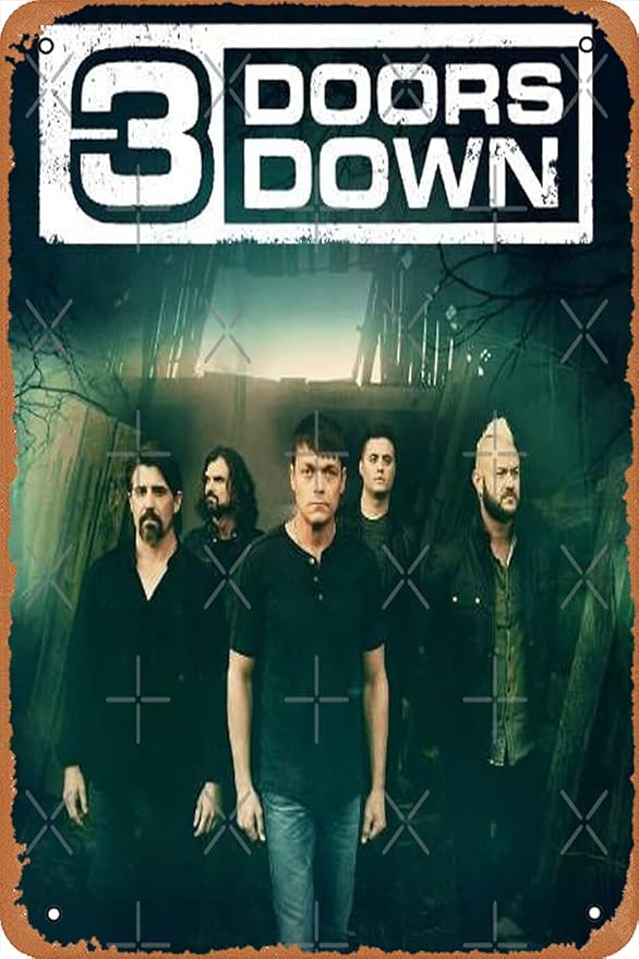 Amazon.com: 3 Doors Down Music Band Poster 12" X 8" Vintage Metal Tin ...