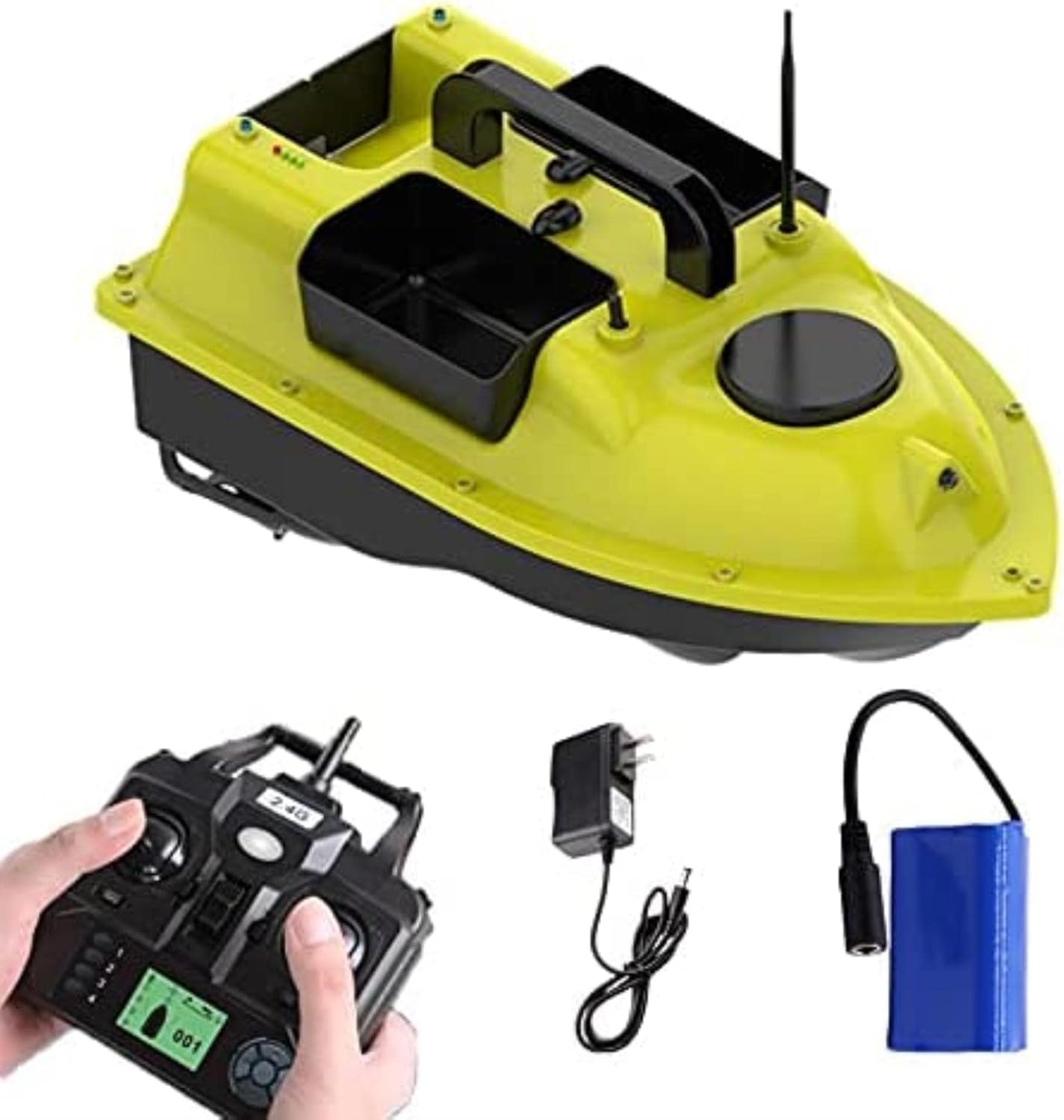Amazon.com: Fish Finder 500M GPS Fixed Point Return RC Fishing Boat 6H Flight 3 Hoppers 2KG Load ...