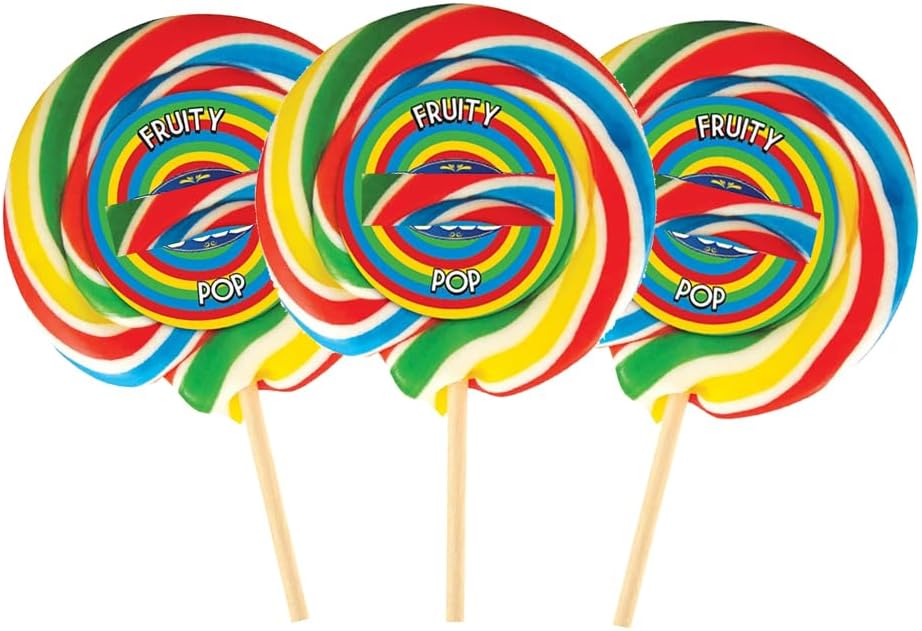 Variety Flavours Wheel Lollipops 75g – Traditional Bubblegum, Rainbow ...