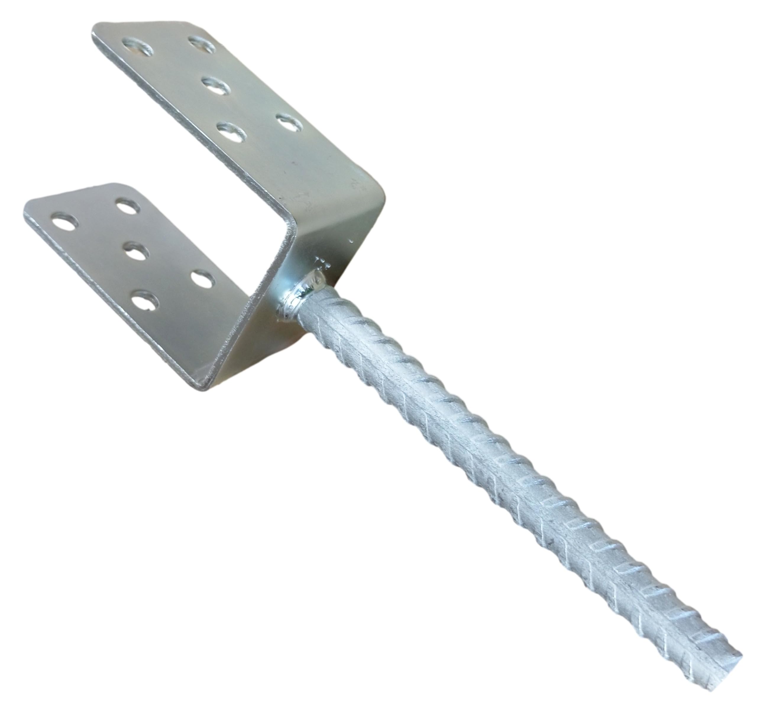 HAFD Adjustable U-Type Silver Fence Post Support 4mm Thick Galvanised ...