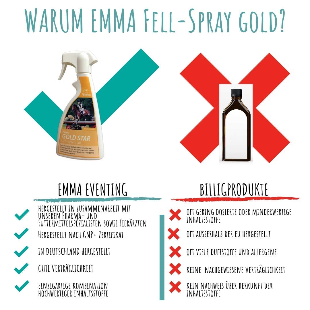 EMMA® Glitter spray for horses gold + horse care, coat spray, mane and ...