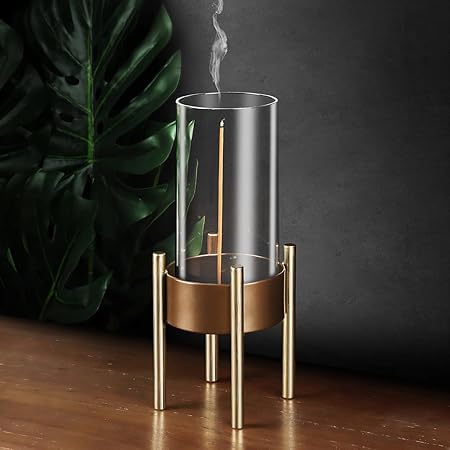 Amazon.com: Incense Holder, Brass Incense Holder for Sticks with Glass ...