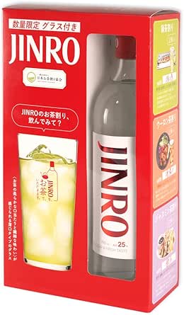 Amazon.co.jp: 食卓応援隊 [石塚グラス製グラス付き] JINRO 25° 700ml スペシャルボックス : 食品・飲料・お酒