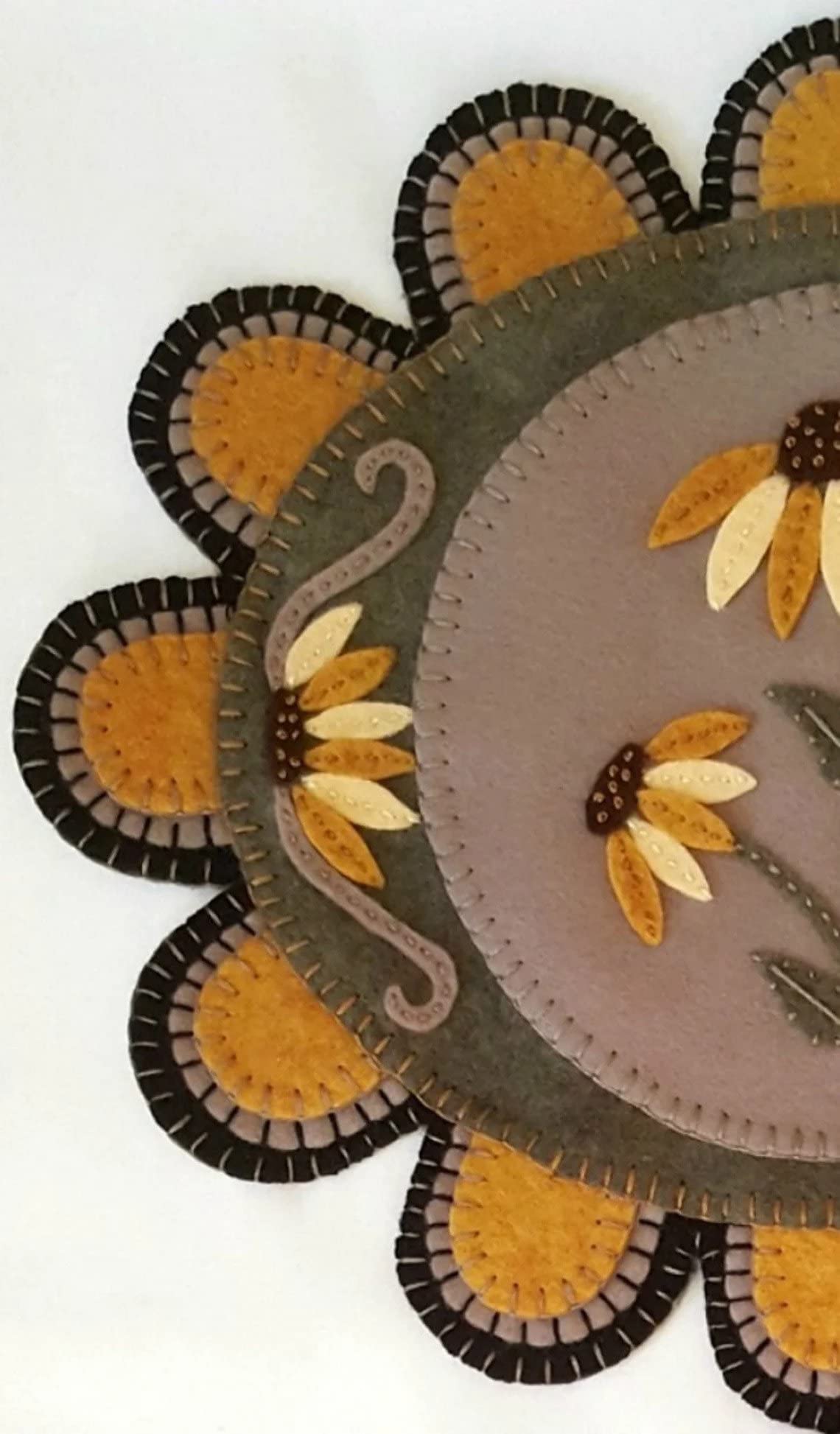 Snapklik.com : OTR Felt Through The Garden Gate - Yellow Gold Penny Rug ...