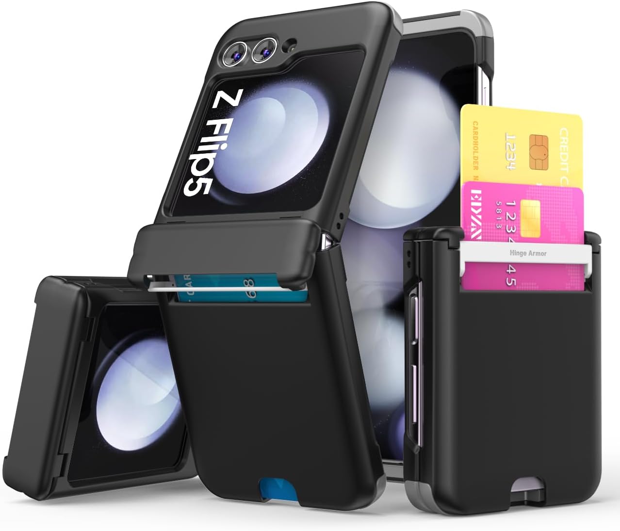 Amazon.com: VVUPIC for Galaxy Z Flip 5 Case Cover 2-Card Slot Slim Hard ...