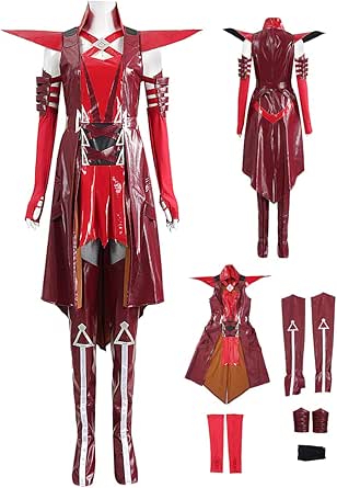 Amazon.com: Womens Wanda Maximoff Cosplay Costume Red Jacket Dress ...
