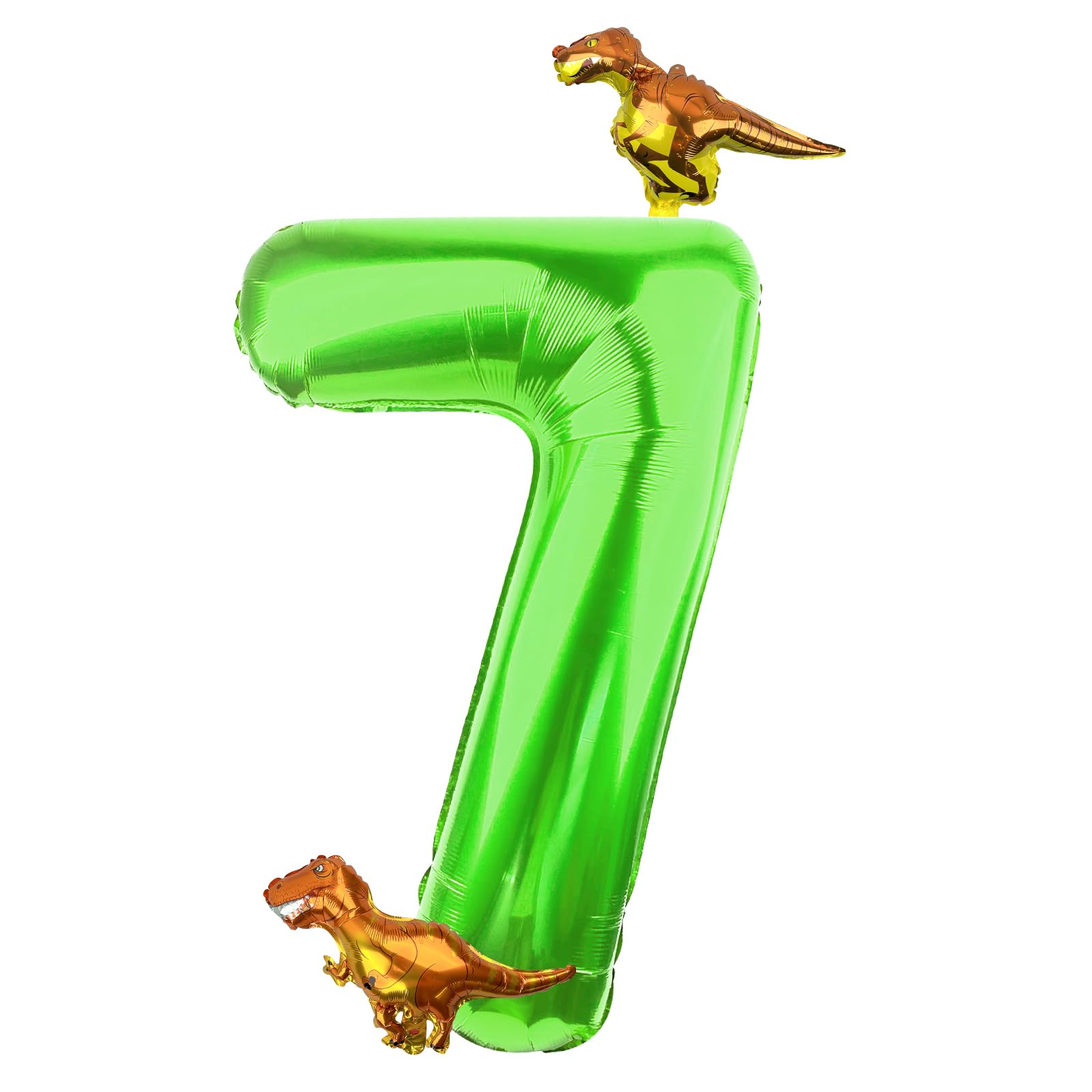 Snapklik.com : Dinosaur Number 7 Ballloon, 40 Inch Green Number 7 ...