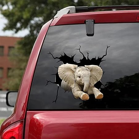 Amazon.com: Cute Baby Elephant Hippie Vinyl Waterproof Sticker Decal ...