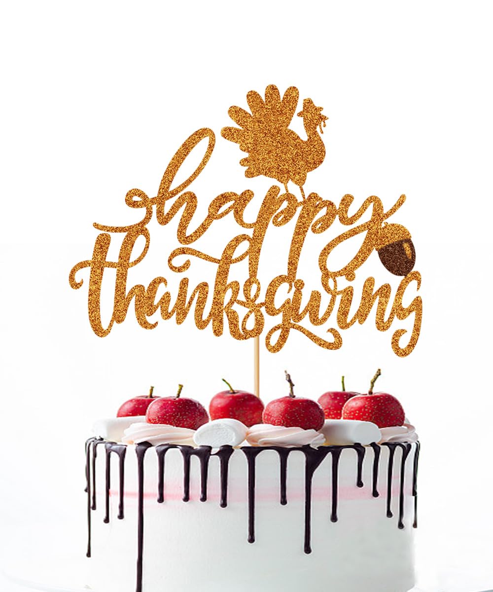 Snapklik.com : Naicaek Happy Thanksgiving Cake Topper,Autumn Birthday ...