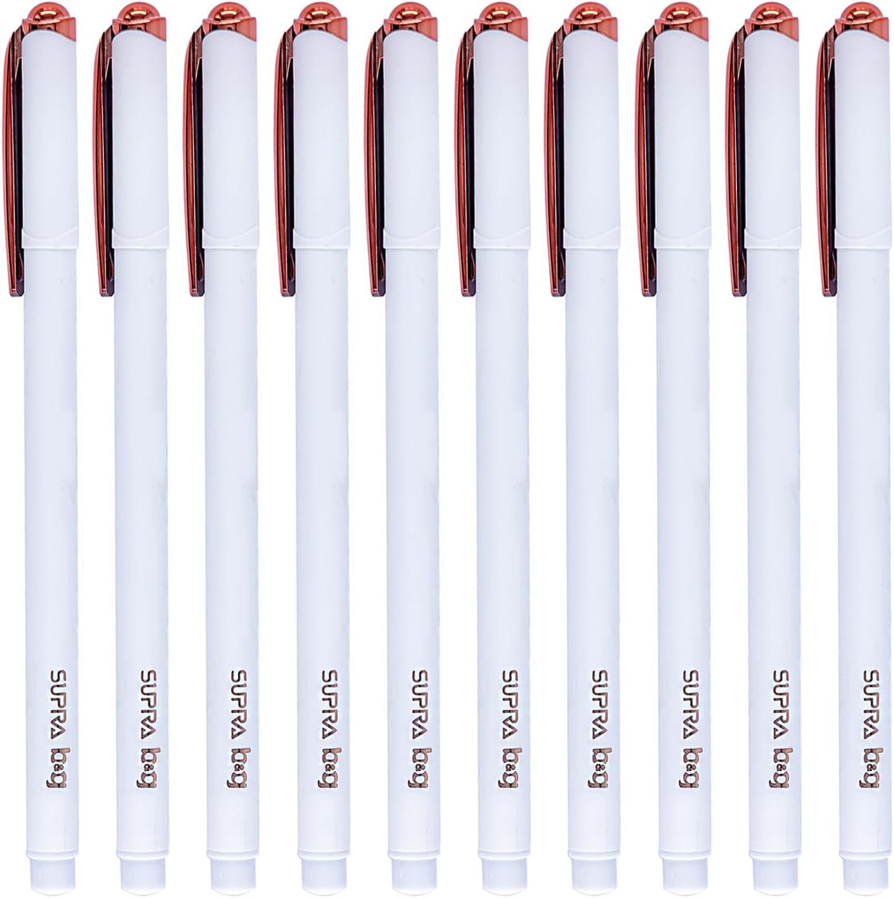 Supra B&G 0.7mm Rose Gold Ball Point Pen Card Pack | Blue Ink, Set of ...