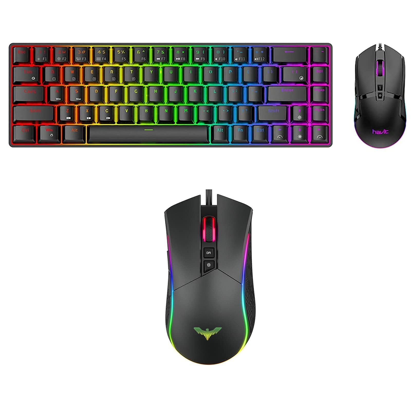 Buy Havit 60% Wireless Mechanical Keyboard and Wired Mouse & RGB Gaming ...