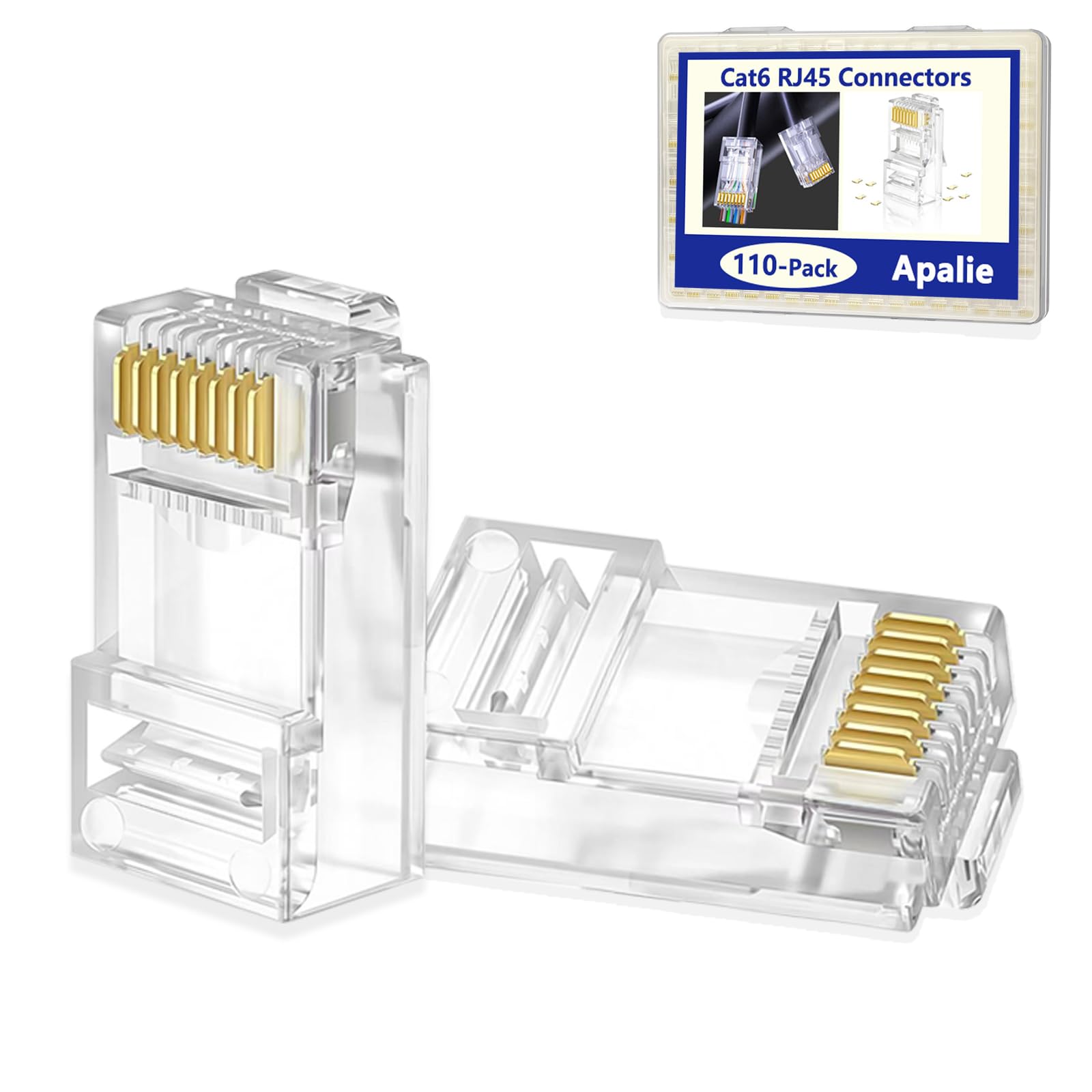 Amazon.com: Apalie 110-Pack Cat6 RJ45 Connectors, RJ45 Cat6 Ends ...