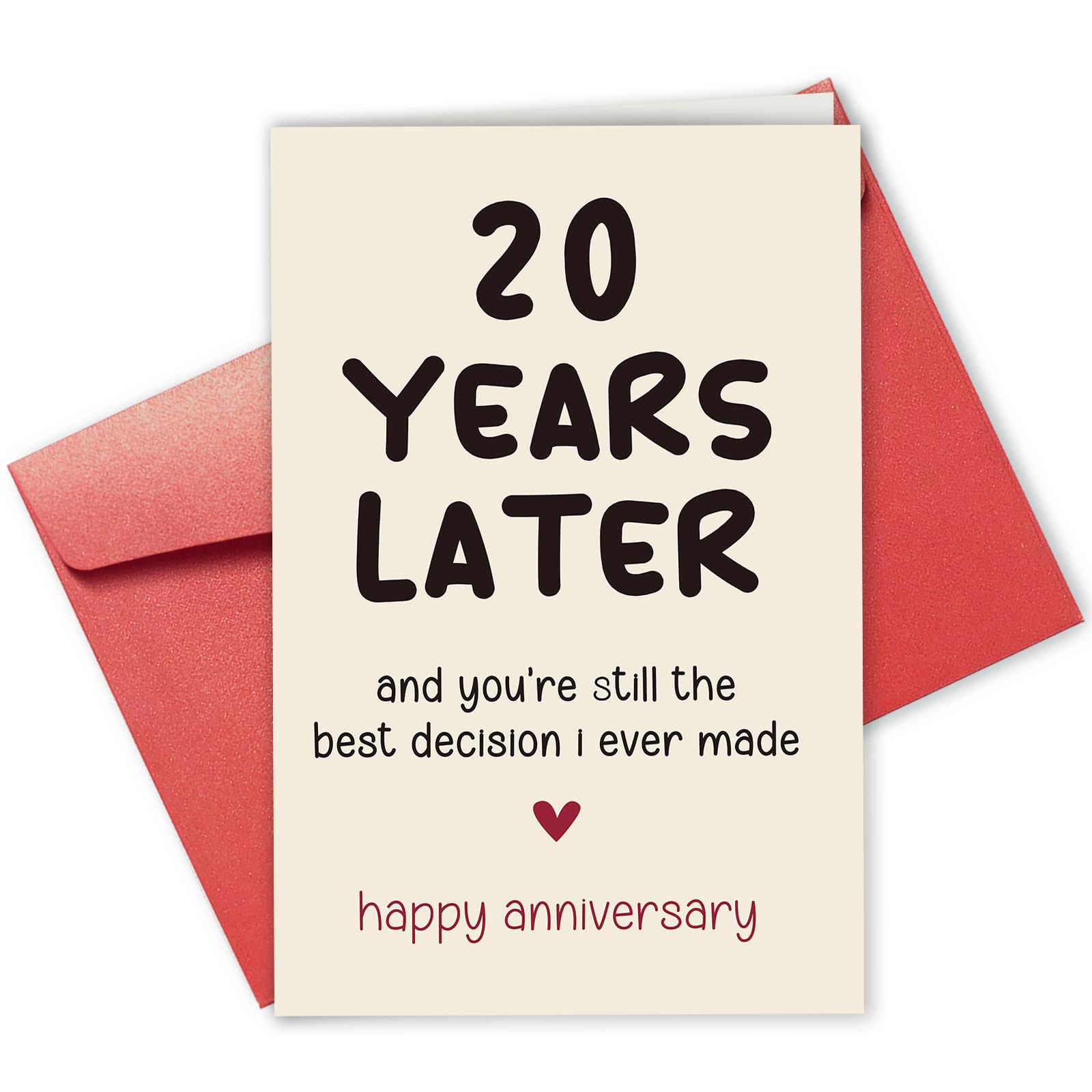 Amazon.com : Romantic 20th Anniversary Card for Him Her, 20 Years ...