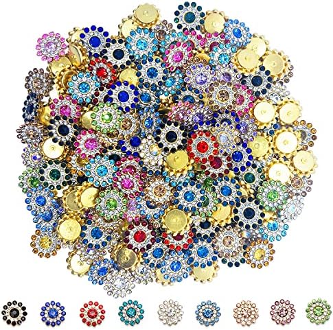 Amazon.com: 200Pcs Rhinestone Buttons 14 mm Embellishments Buttons ...