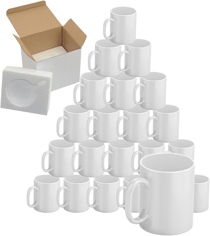 Amazon.com: TWISTED ENVY 15oz Sublimation Mugs With Gift Mug Box. Mugs ...