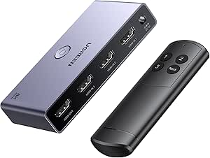 UGREEN HDMI 2.1 Switch, 4K@120Hz HDMI Switcher Splitter 3 In 1 Out, 8K@60Hz Support HDCP 2.3 ...