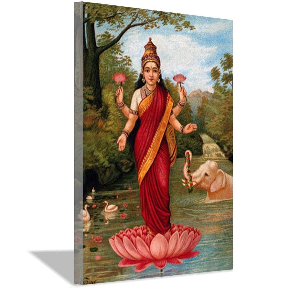 Buy Canvas Painting Goddess Lakshmi - Raja Ravi Varma - Canvas Painting ...