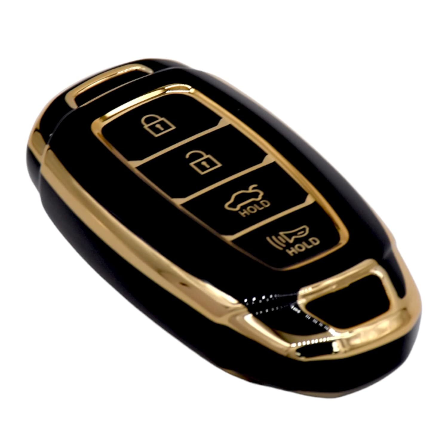 KMH - TPU Gold Car Key Cover fit for Hyundai Verna 2020 4 Button Smart ...