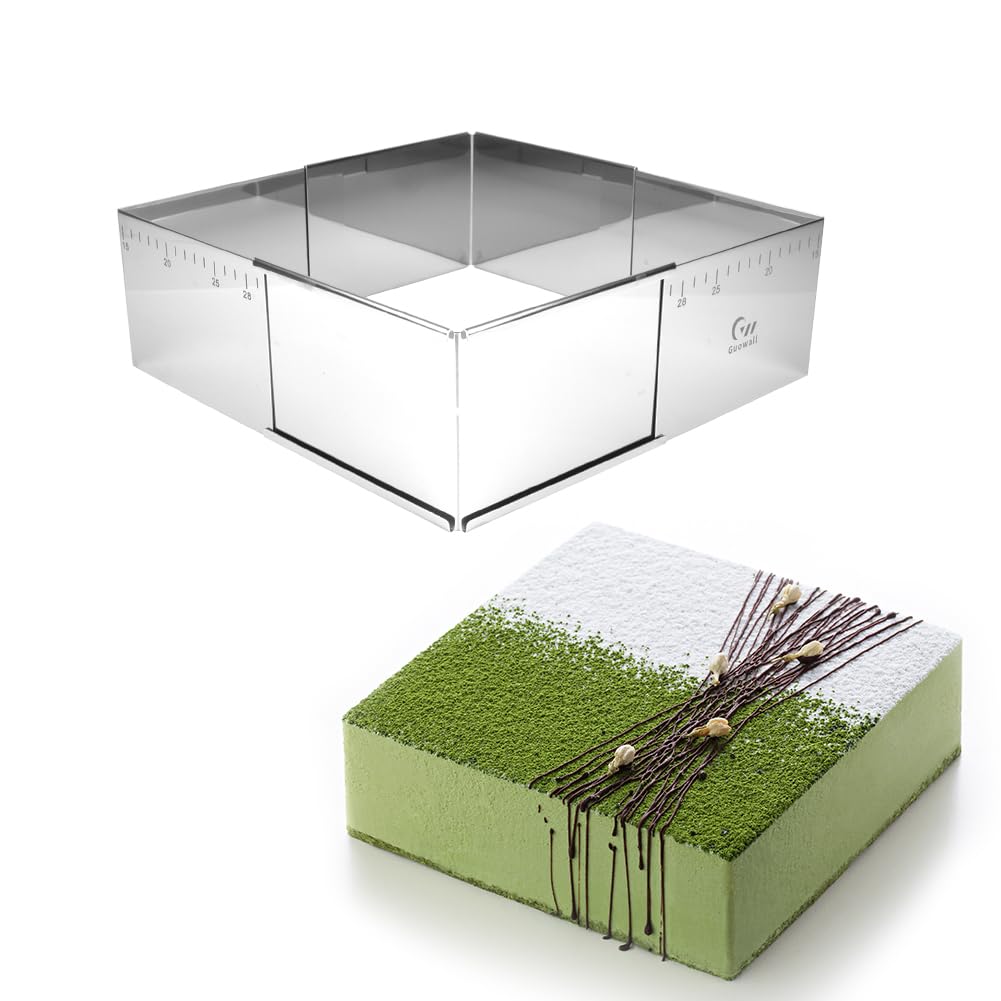 Amazon.com: Guowall Extensible Rectangle Heavy Duty Cake Ring Mold ...