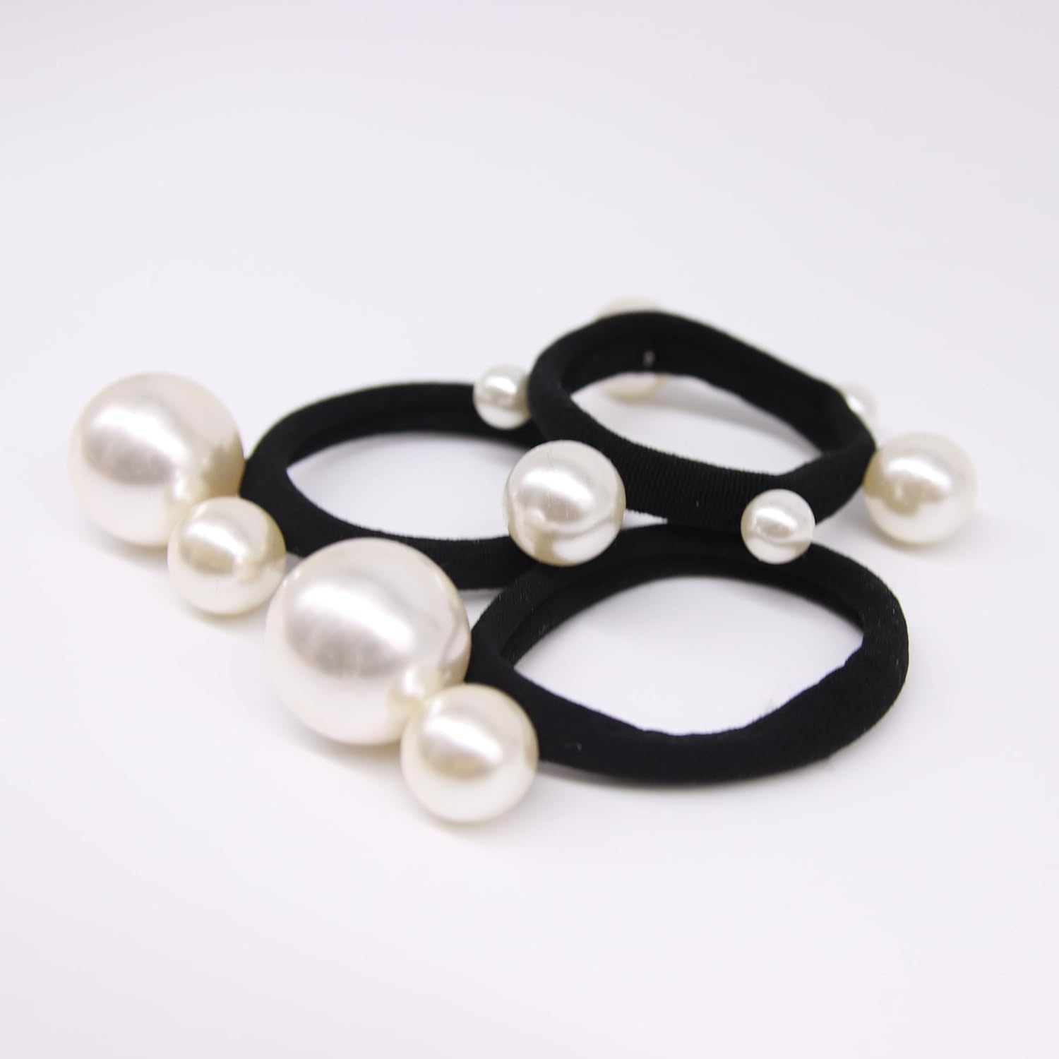 Amazon | [iijo] ヘアゴム パールゴム 2種3個セット 新 パル子Big ヘアアクセサリー おしゃれ 黒 髪ゴム 跡がつかない ...