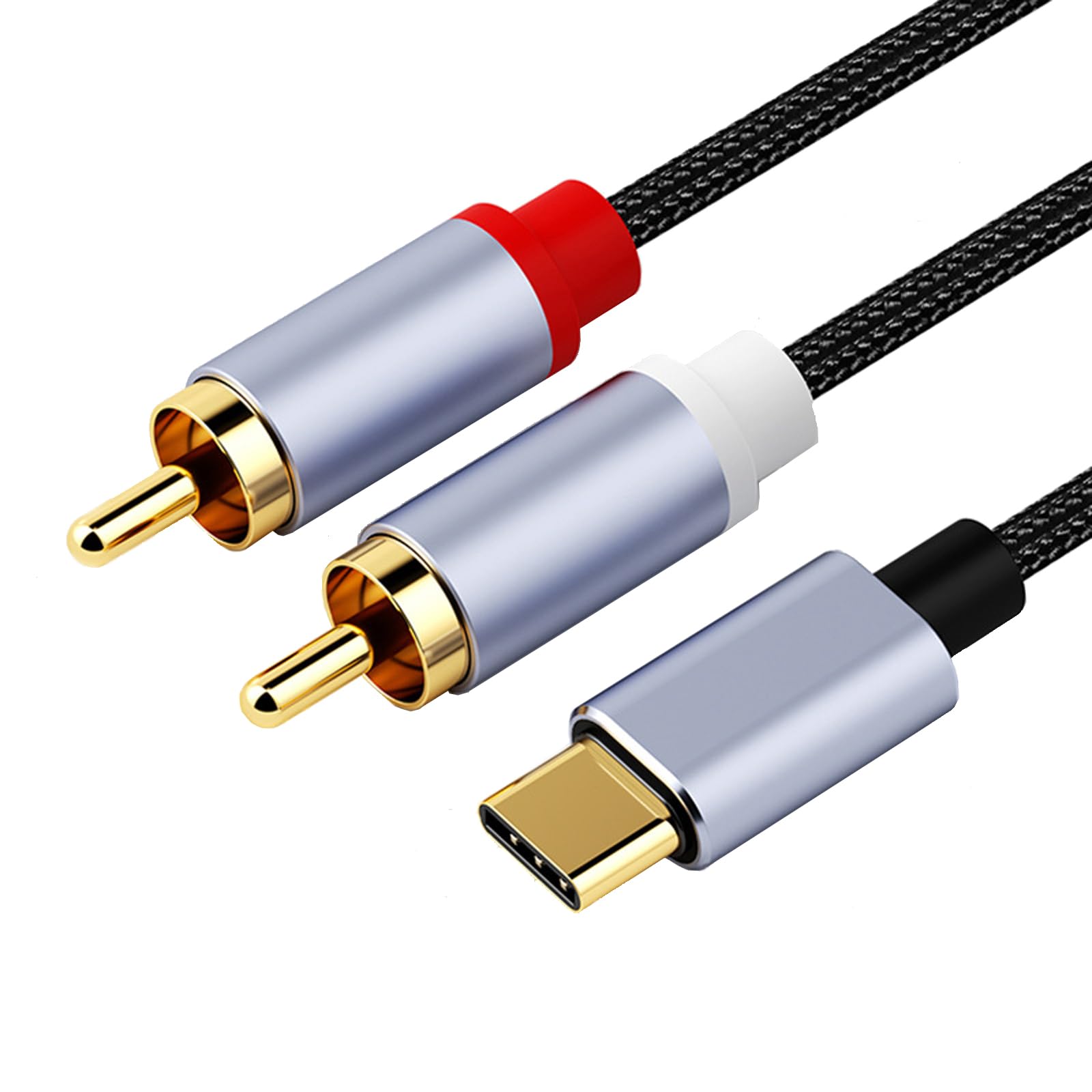 Amazon | USB TYPE C RCA 変換ケーブル USB C 2RCA 変換ケーブル オーディオケーブル 赤/白 DACチップ搭載 ...