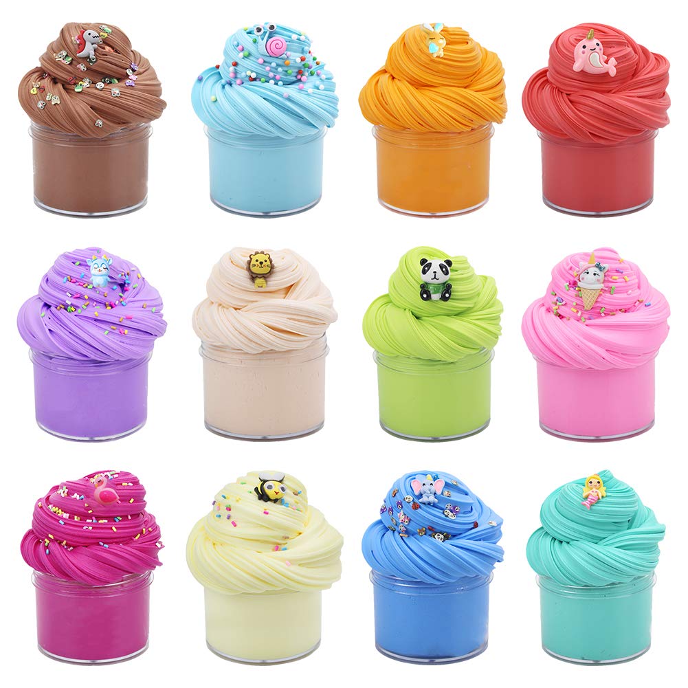 Buy 12 Colors Animal Butter Slime Kit, Pink Cream Slime, Duck Slime ...