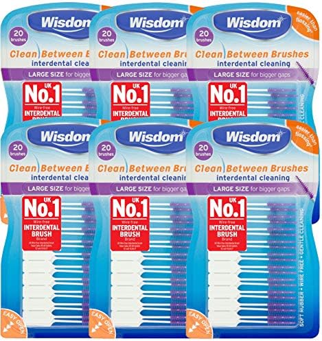 6x Wisdom Clean Between Interdental Brushes - Pack of 20 – Size Fine ...