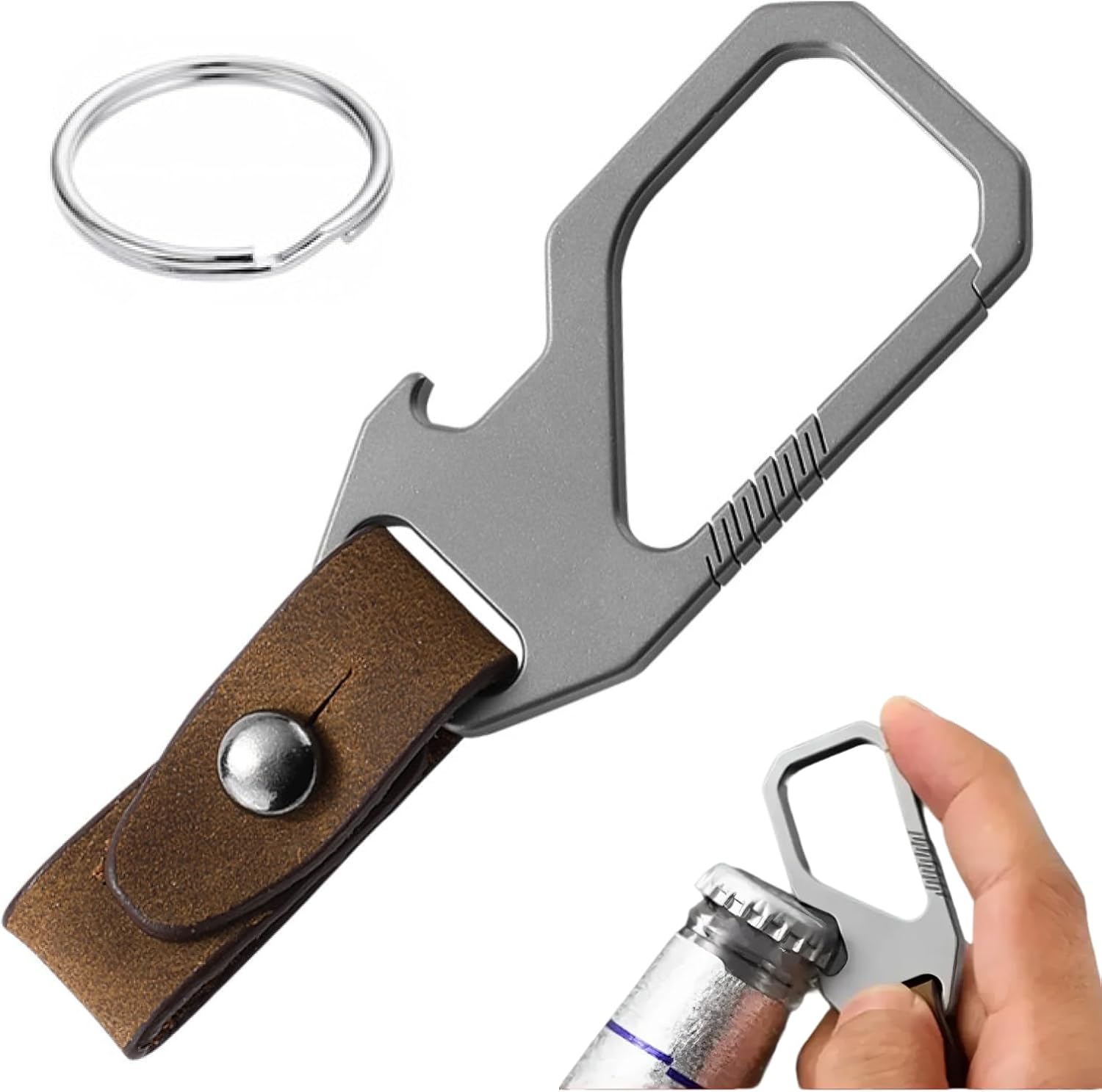 Titanium Key Keeper with Genuine Leather Belt Loop,Multifunctional ...