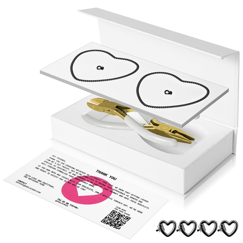 Amazon.com: WeLocked Permanent Couples Bracelet Kit – Locking Heart ...
