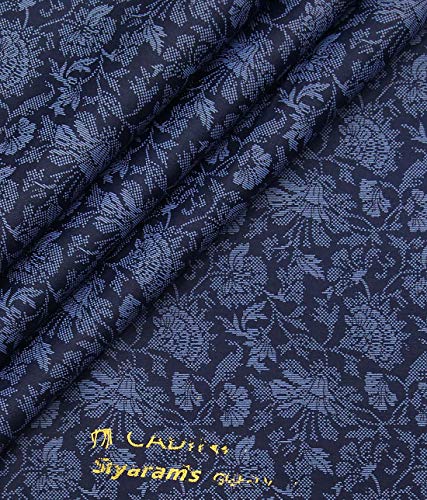 Buy Cadini Italy Men's Cotton Floral Print Shirt Fabric (Dark Blue, 1. ...