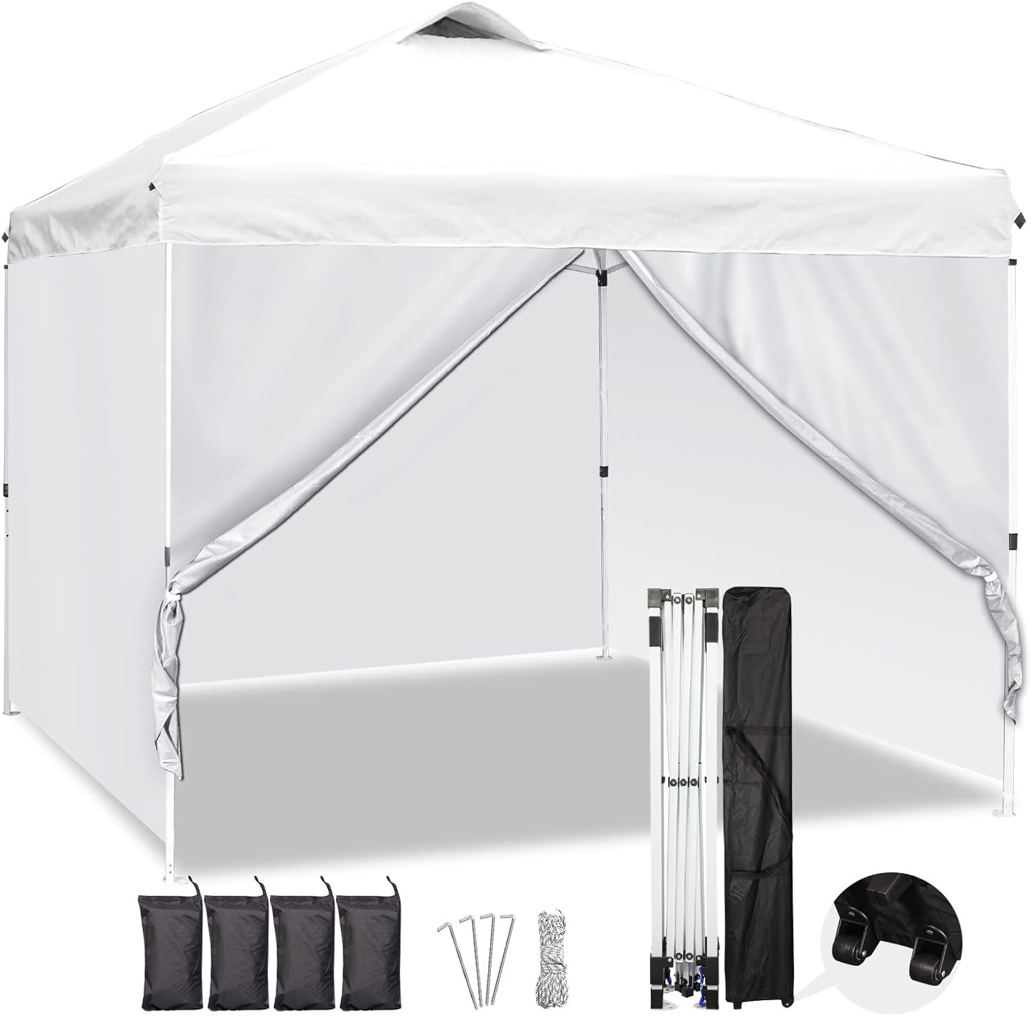 Amazon.com : Portable Canopy Tent with Sidewalls 10x10 Folding Pop Up ...