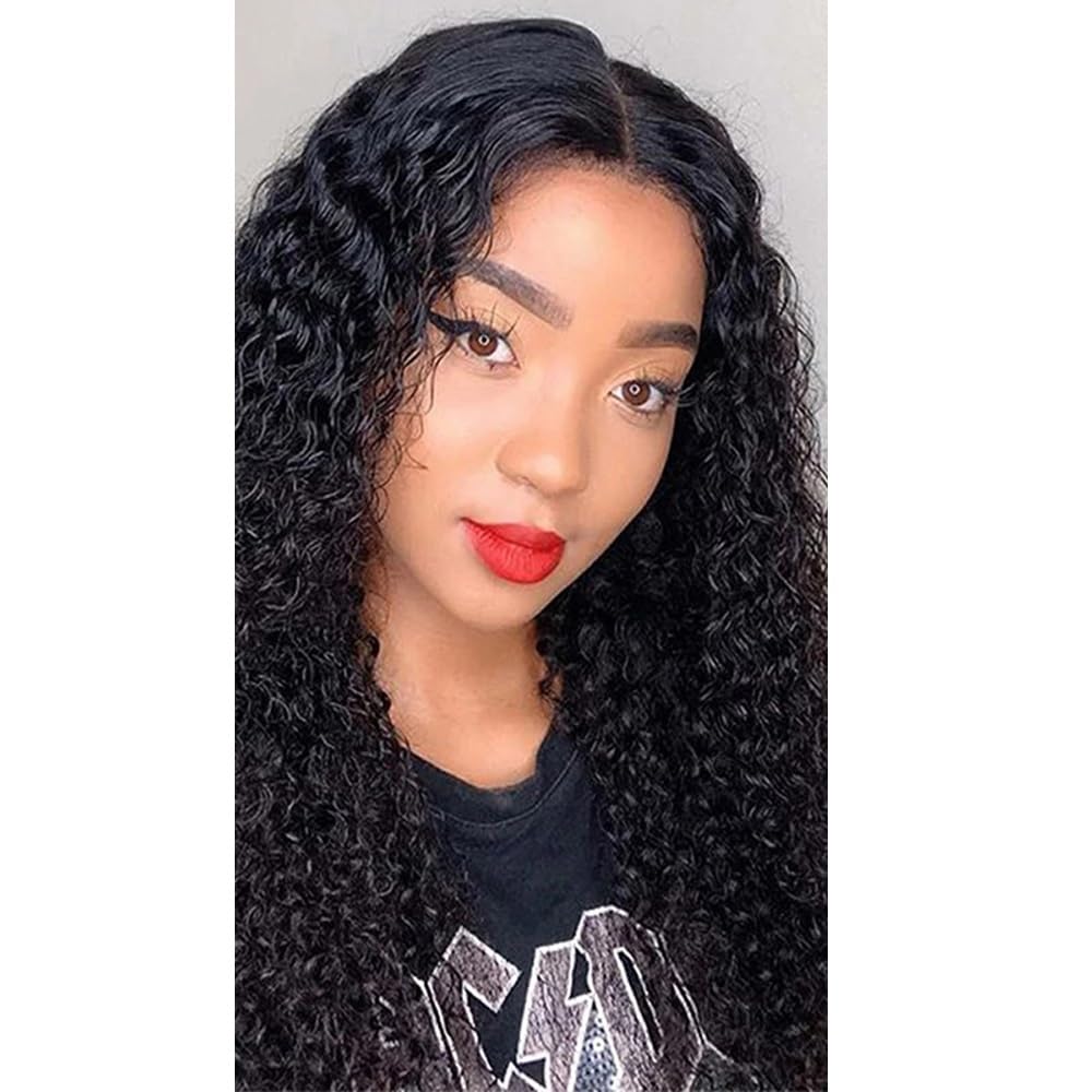 JHHJK U Part Kinky Curly Mechanism Wig Human Hair 150% /180% /250% ...