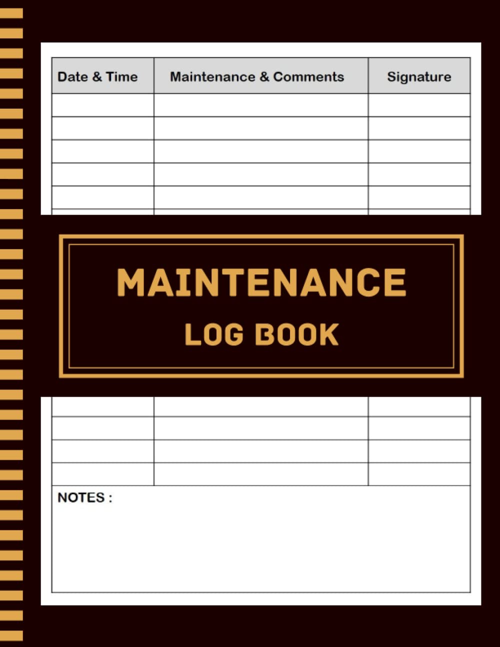 Maintenance Log Book: Equipment Maintenance Log Book / Repairs And ...